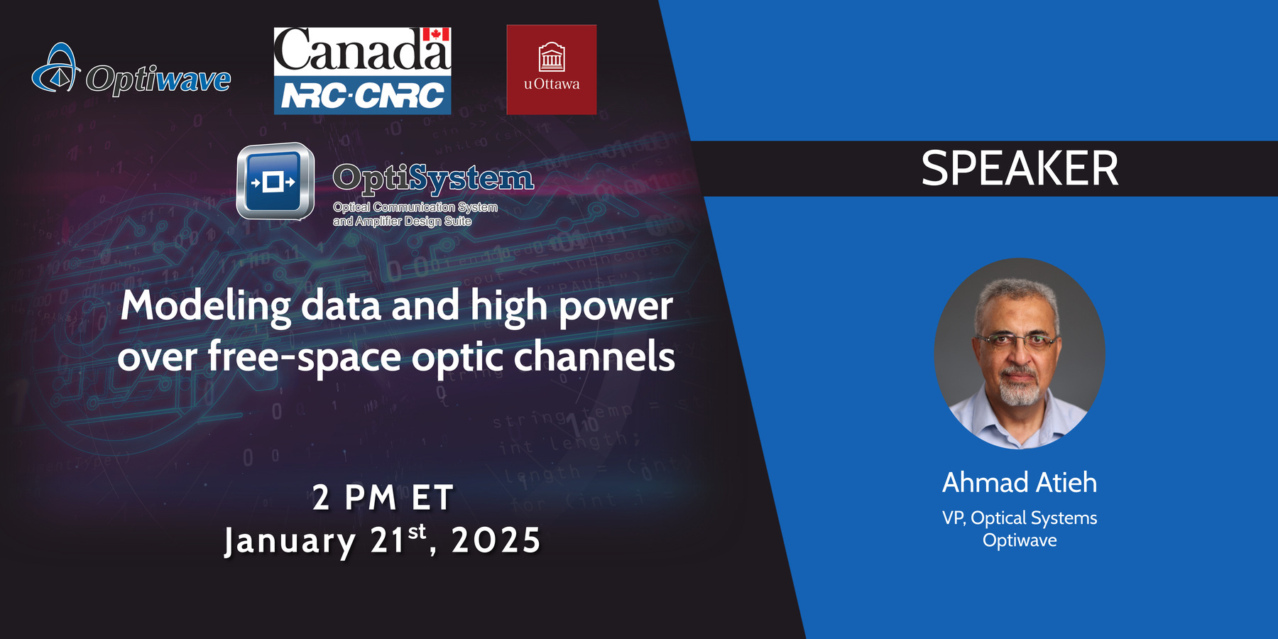 Modeling data and high power over free-space optic channels - Optiwave