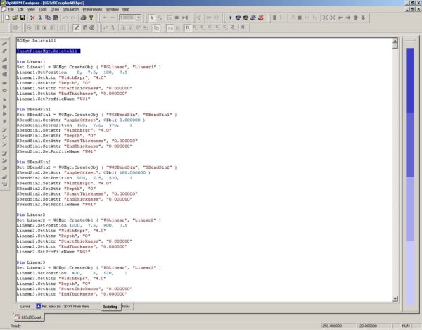 Generating the Layout Script - Optiwave